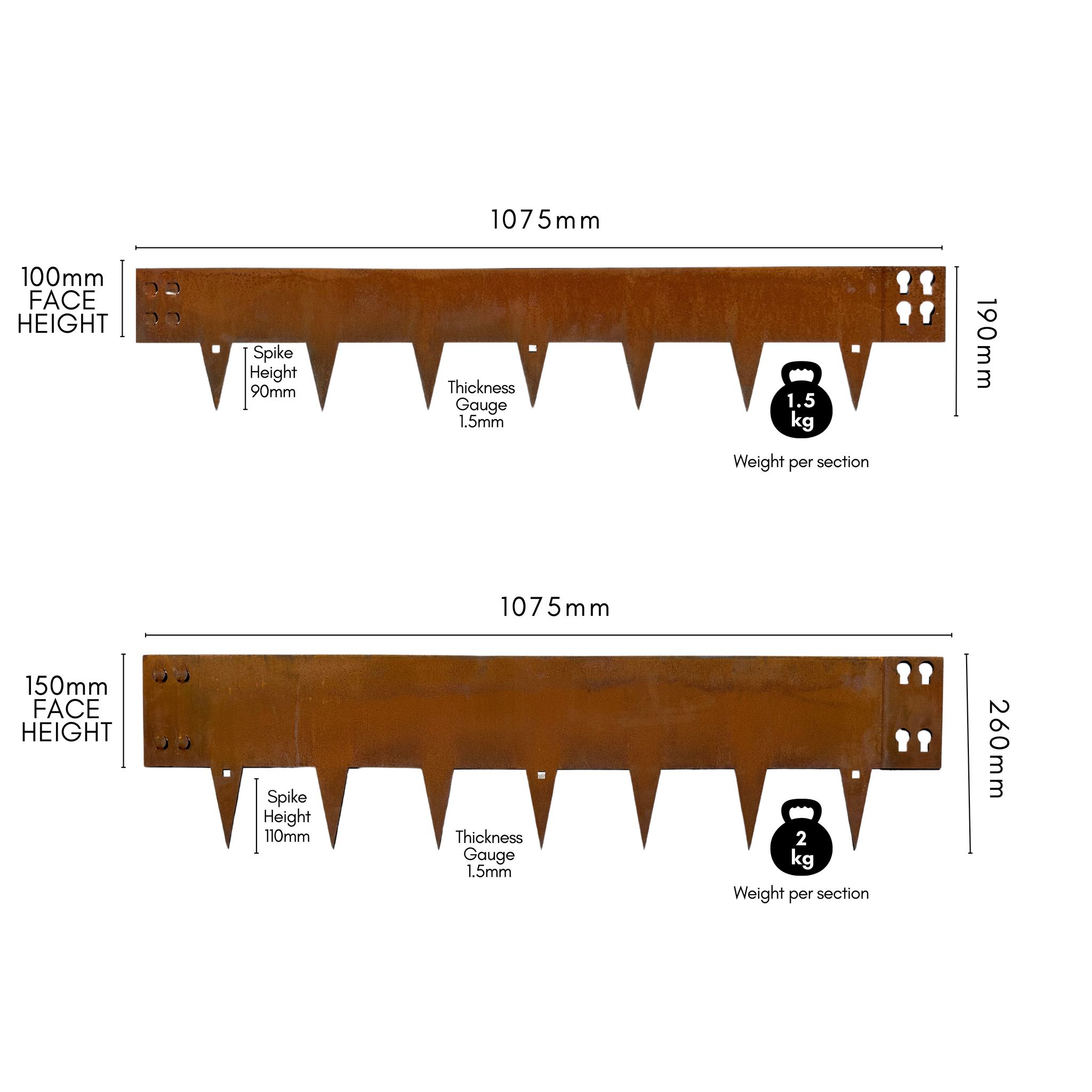 Corten Steel Garden Elegant Edging - price per 1075mm length – Elegant ...